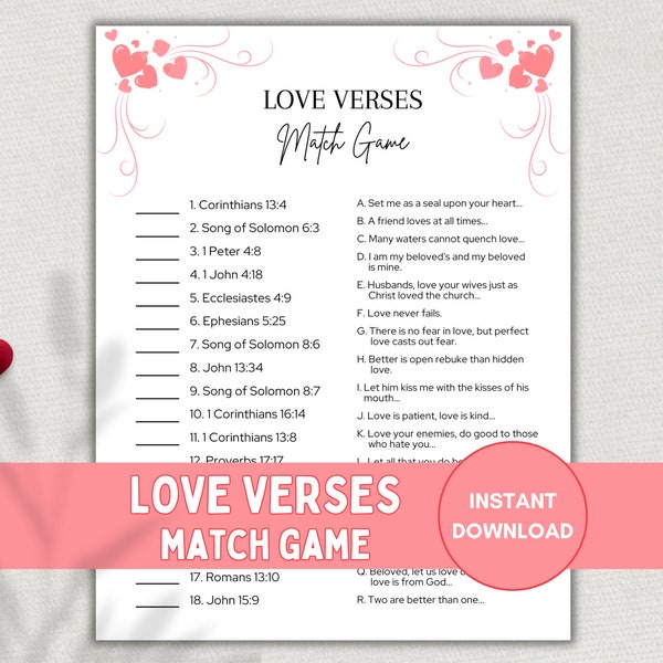 Bible Valentine Games - Etsy