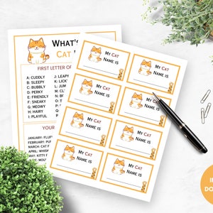 Whats Your Cat Name, Kitty Party Game for Kids and Adults, Cat Party ...