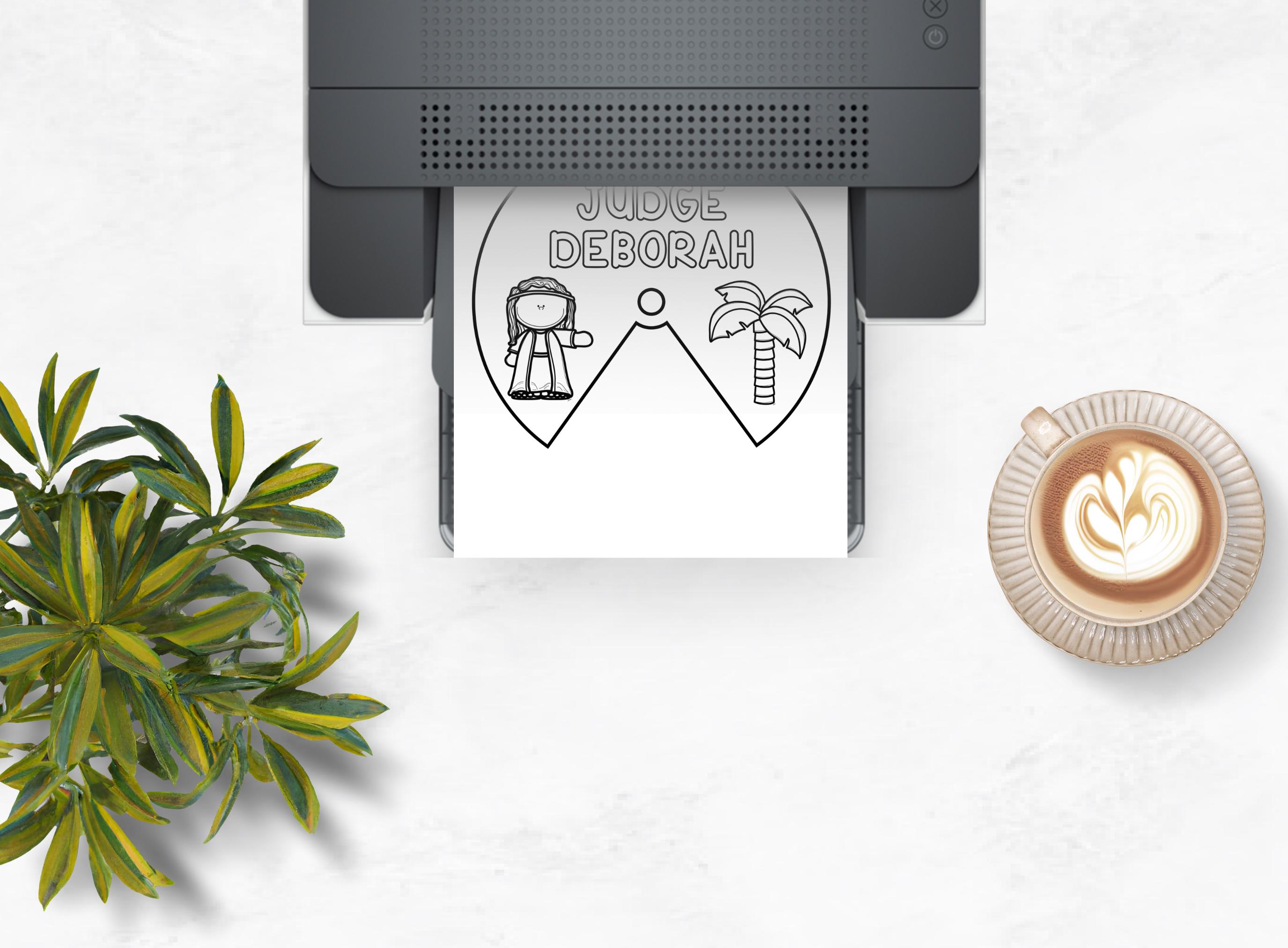 Judge Deborah, Printable Bible Lesson Coloring Wheel, Sunday School ...