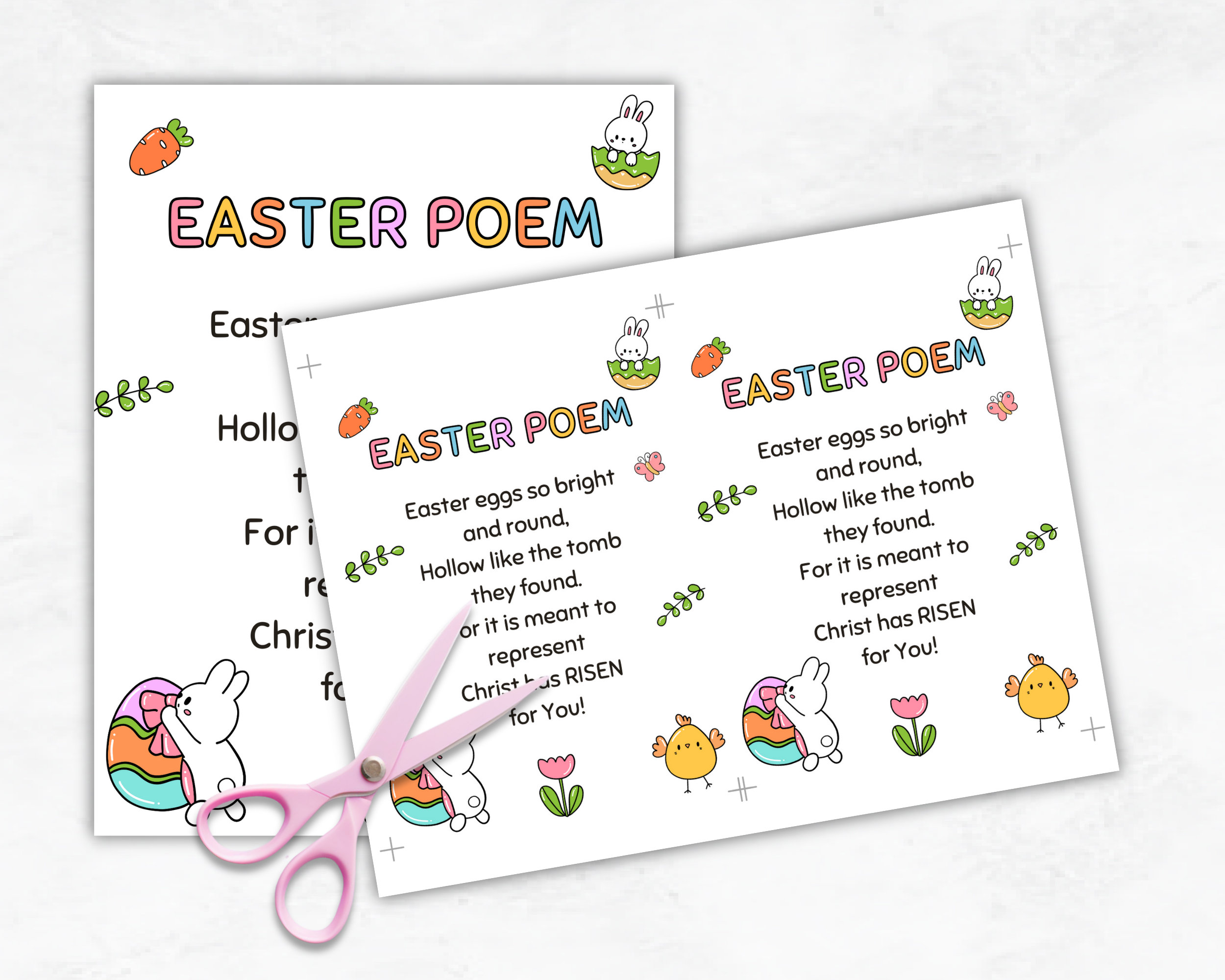 Printable Easter Poem for Kids, Religious Easter Story, Easter Basket ...