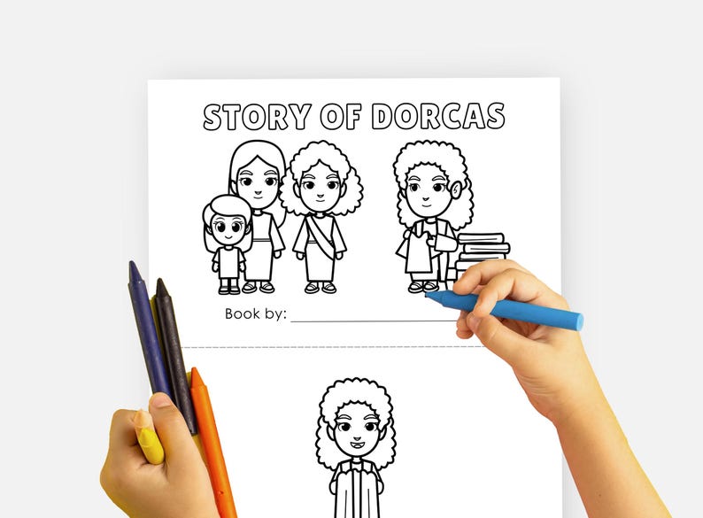 Story of Dorcas, Printable Mini Bible Book, Sunday School Craft, Kids ...