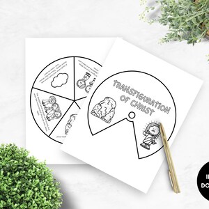 Transfiguration of Christ, Printable Bible Coloring Wheel, Life of ...