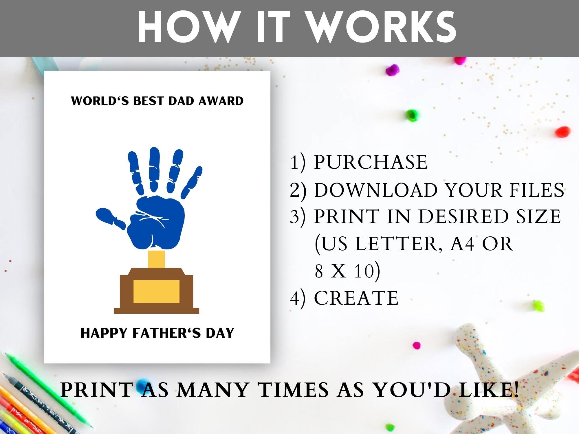 Fathers Day Handprint Printable, Kids Handprint Craft, Handprint Art ...