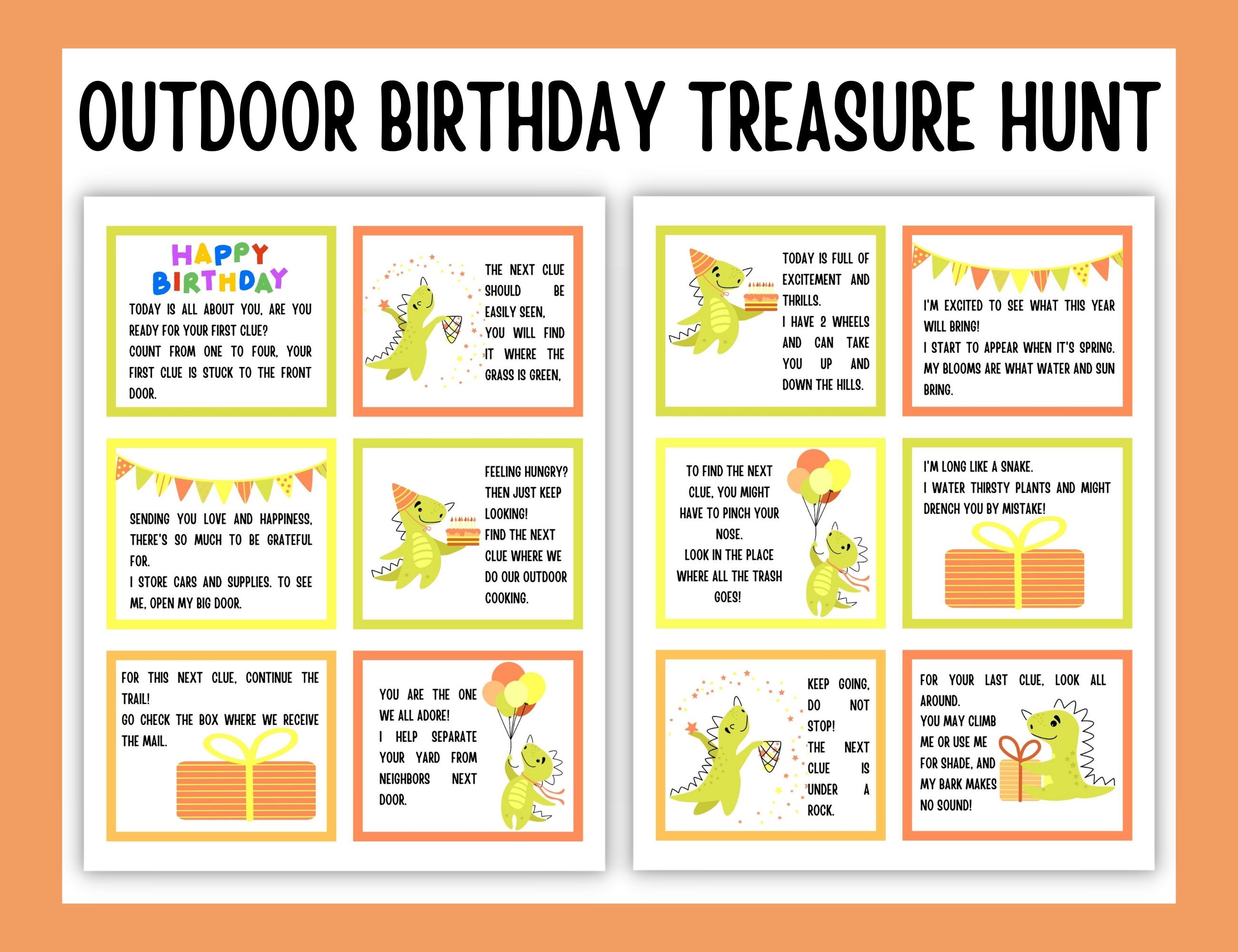 Outdoor Birthday Scavenger Hunt, Outdoor Scavenger Hunt for Kids ...