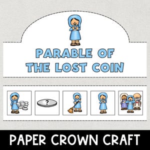 Parable of the Lost Coin Bible Crown, Printable Faith Sequencing ...