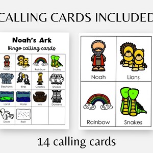 Noah's Ark Bible Story Bingo Cards, Printable Old Testament Sunday ...