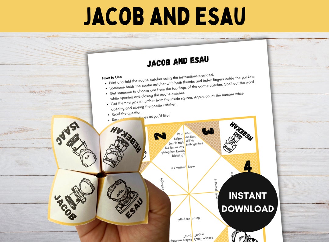 Jacob and Esau, Printable Cootie Catcher, Sunday School Craft, Kids ...