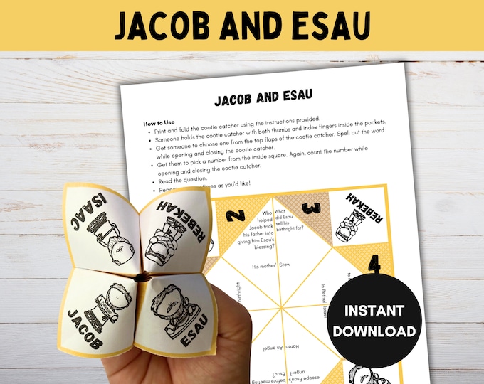 Jacob and Esau Printable Cootie Catcher - Sunday School Craft for Kids ...