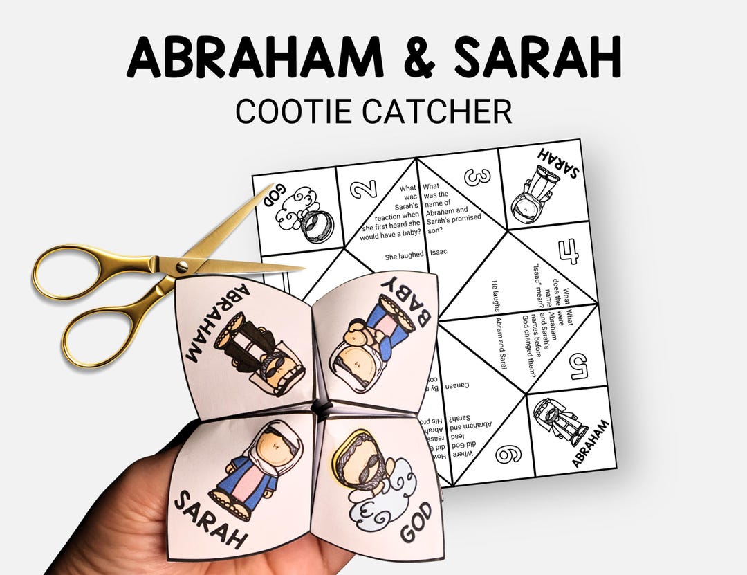 Abraham and Sarah, Printable Bible Cootie Catcher, Sunday School Craft ...