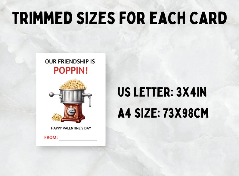 Printable Popcorn Valentine's Day Cards, School Valentine Gift Tags ...