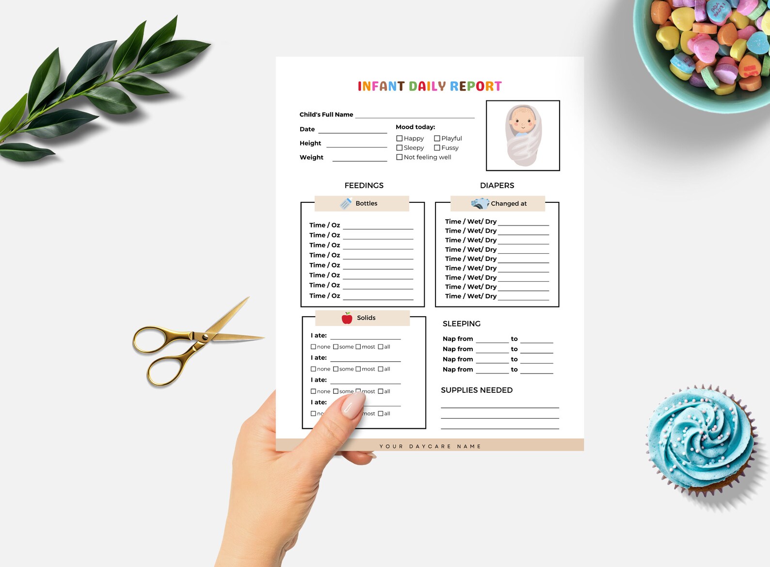 Infant Daily Report, Infant Daily Log, Printable Home Daycare Paperwork ...