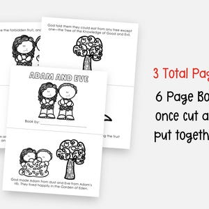 Adam and Eve, Printable Mini Bible Book, Sunday School Craft, Kids ...
