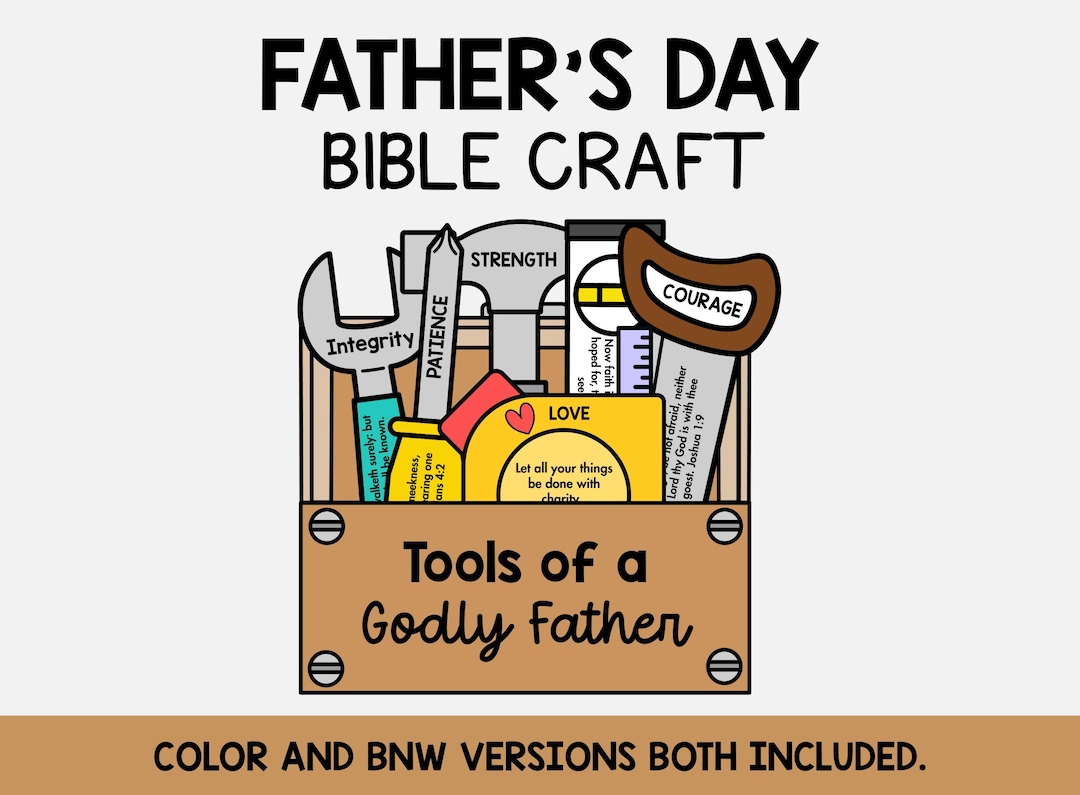 Fathers Day Bible Verse Craft, Tools of a Godly Father Pocket Craft ...