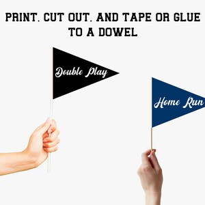 Baseball Pennant Flags, Printable DIY Sports Pennant, Baseball Birthday ...