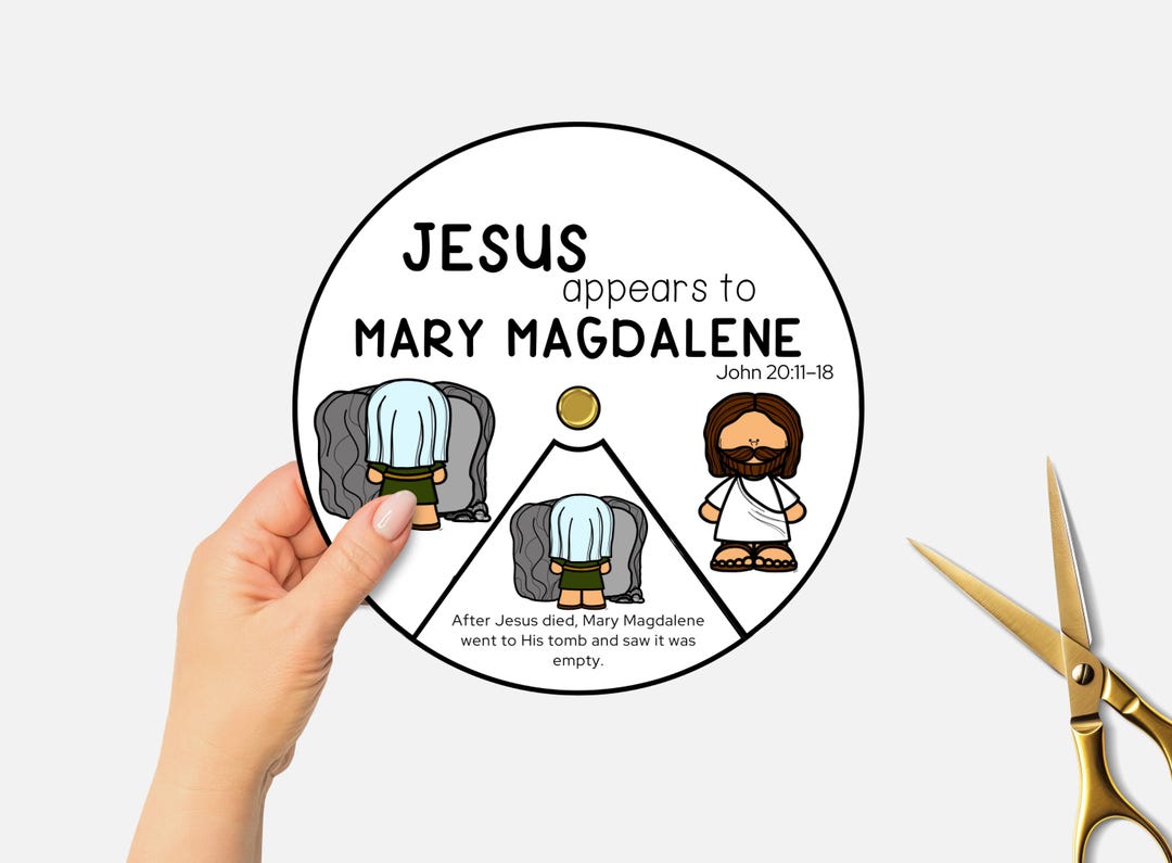 Jesus Appears to Mary Magdelene, Bible Lesson Coloring Wheel, Sunday ...