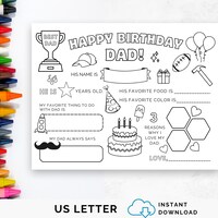 Father's Day Printable, All About My Grandpa, Fathers Day Gift, Card ...