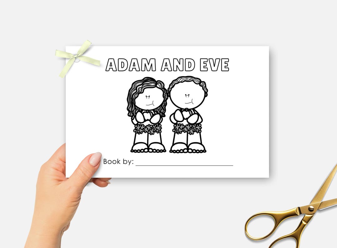 Adam and Eve, Printable Mini Bible Book, Sunday School Craft, Kids ...