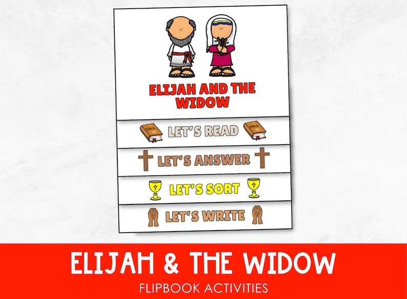 Elijah and the Widow, Printable Bible Flipbook, Follow the Prophet ...