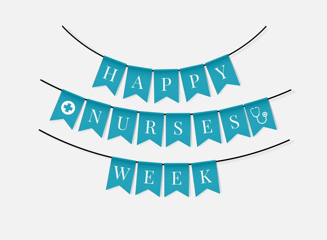Happy Nurses Week Banner, Nurses Week Printable Bunting Banner, Nurse ...