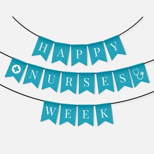 Happy Nurses Week Banner, Nurses Week Printable Bunting Banner, Nurse ...