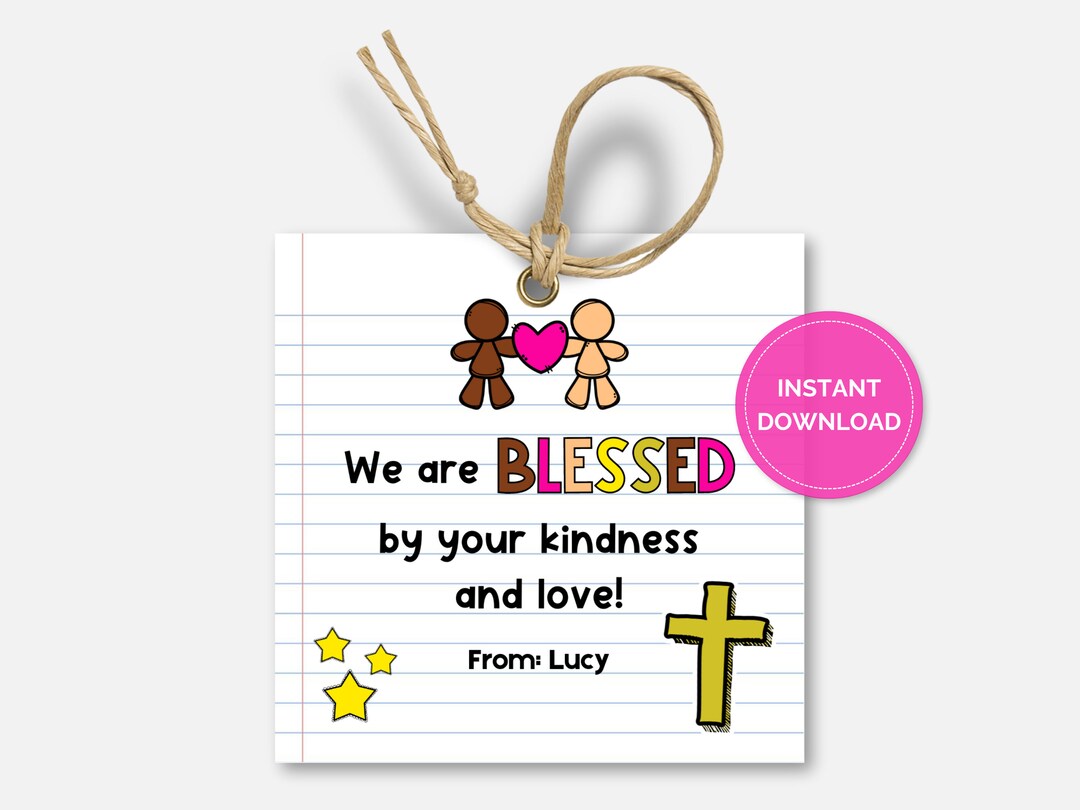 Sunday School Teacher Gift Tag, Printable Bible Study Religious Tags ...