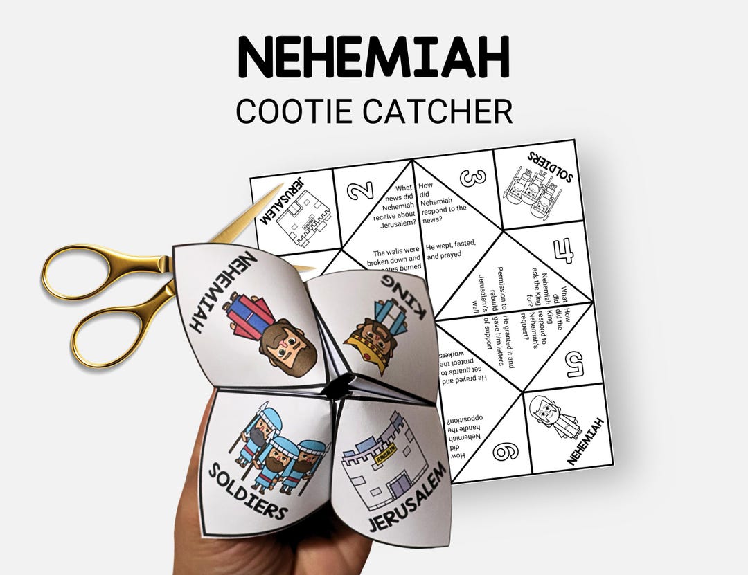 Nehemiah Bible Cootie Catcher Printable, Sunday School Craft, Kids ...