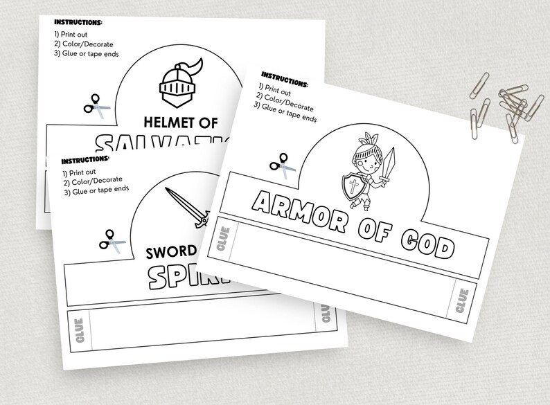 Armor of God Bible Crown, Printable Faith Crown, Easy Kids Christian ...
