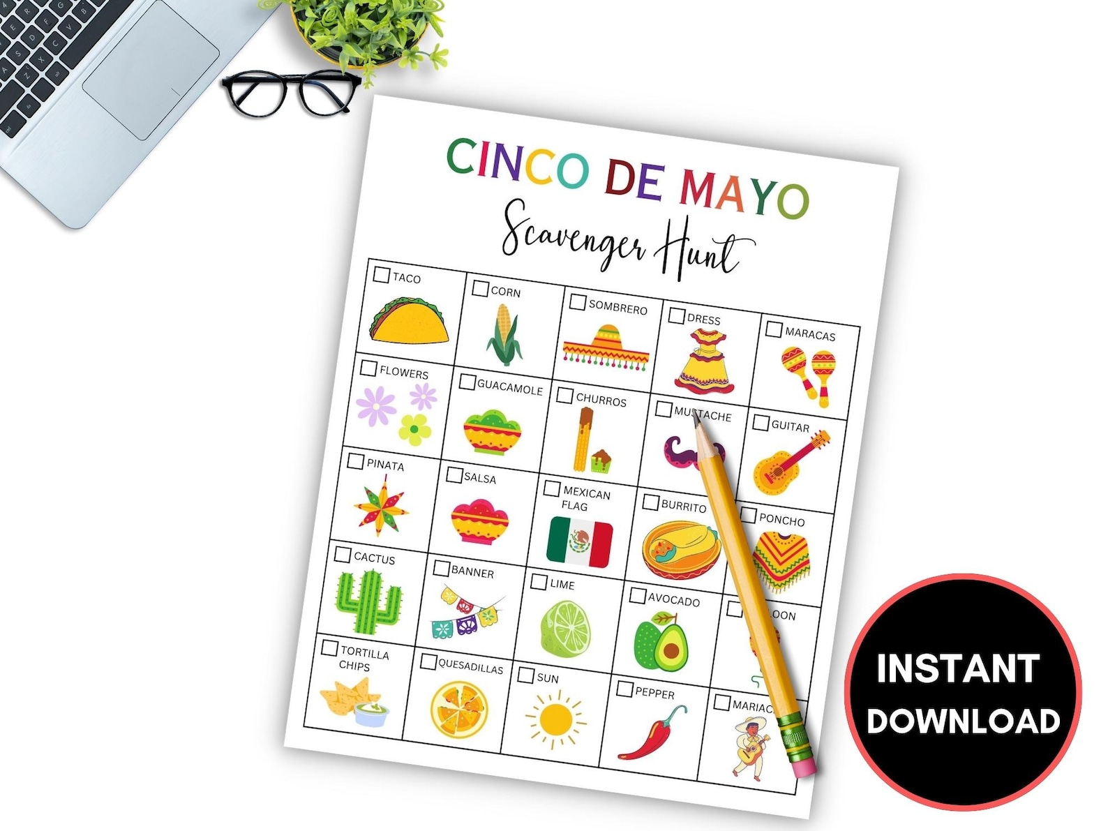 Cinco De Mayo Scavenger Hunt Game, Cinco De Mayo Games, Cinco De Mayo ...