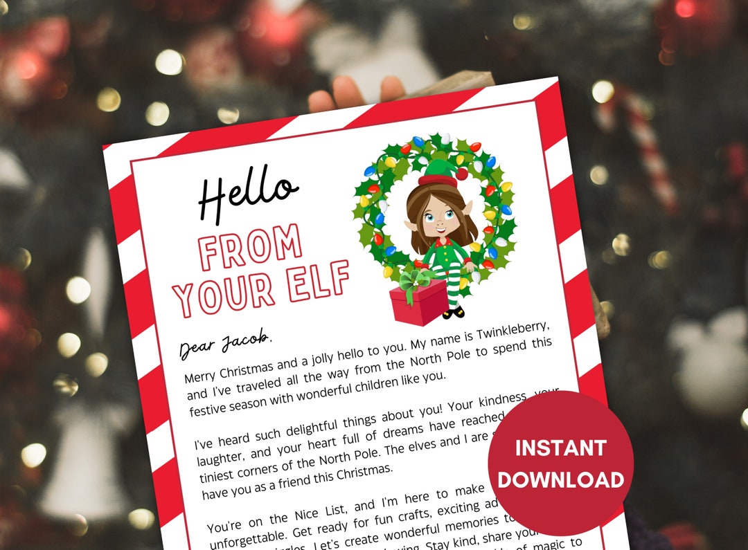 Editable Elf Letter, Elf Arrival Letter, Hello From Your Elf, Letter ...