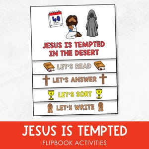 Jesus is Tempted in the Desert, Bible Flipbook Printable, Sunday School ...