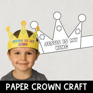 Jesus is My King Bible Crown, Printable Faith Headband, Easy Christian ...