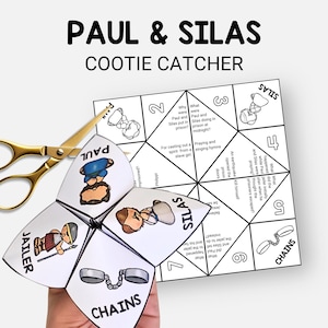 Paul and Silas Bible Story Cootie Catcher, Easy Sunday School Craft for ...