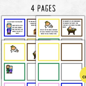 Nativity Scavenger Hunt, Printable Indoor Treasure Hunt Clues, Bible ...