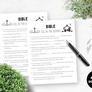 Printable Bible Fill in the Blanks, Bible Games, Fun Christian Youth ...