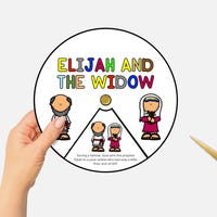 Elijah and the Widow, Printable Bible Coloring Wheel, VBS Sunday School ...