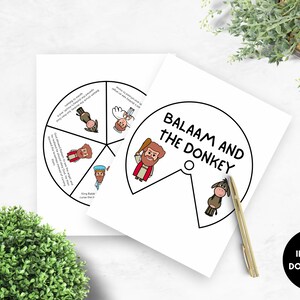 Balaam and the Donkey, Printable Bible Coloring Wheel, Sunday School ...