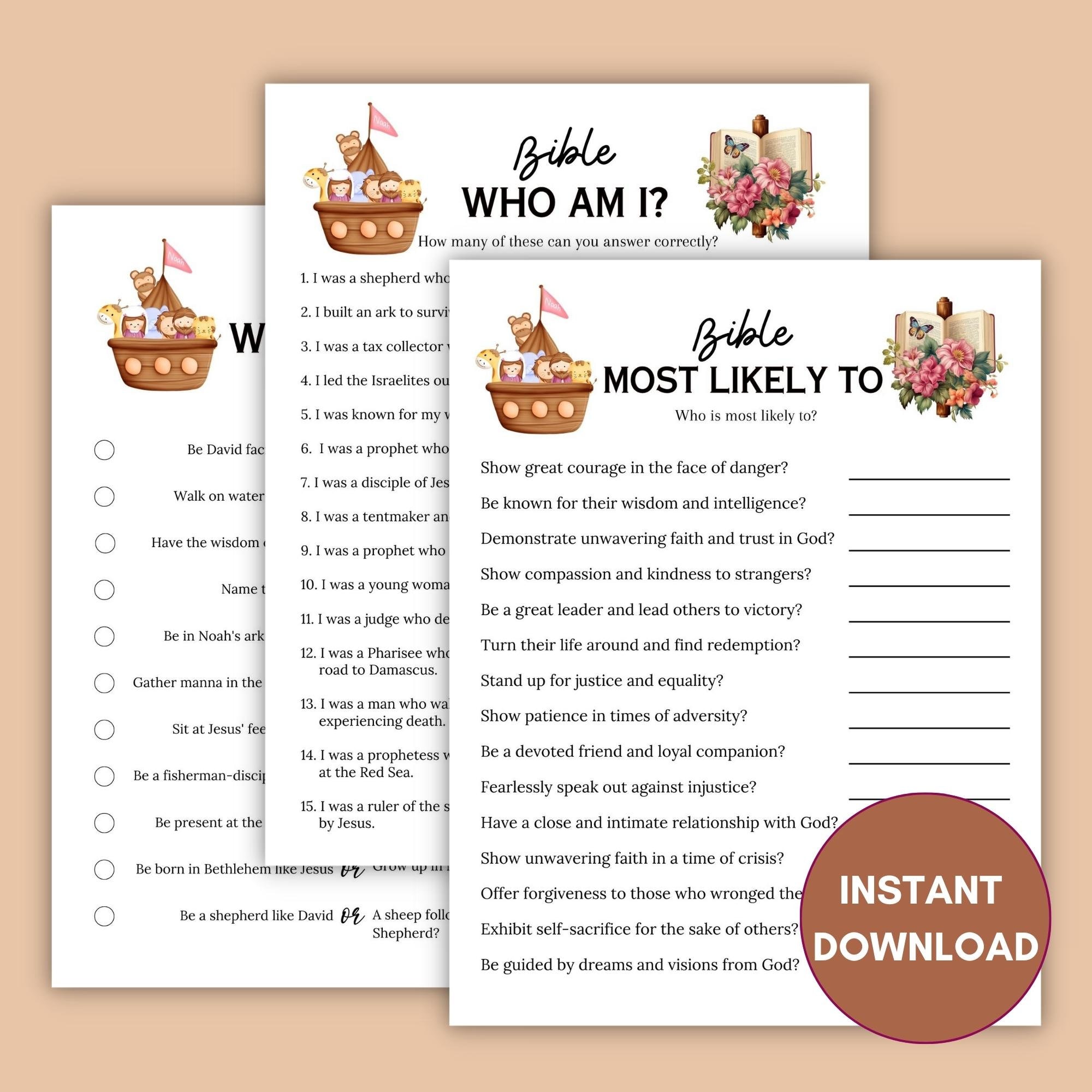 Bible Games Bundle, 15 Games, Bible Study Games, Bible Games for Kids ...