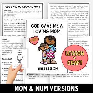 Mother's Day Bible Lesson, Printable Bible Craft for Kids, Baby Moses ...