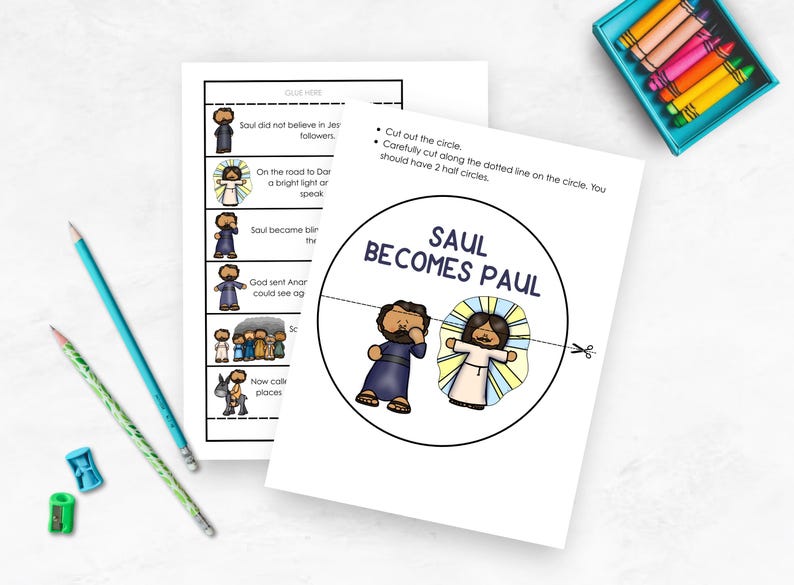 Saul Becomes Paul, Folding Surprise Bible Craft Printable, Conversion ...