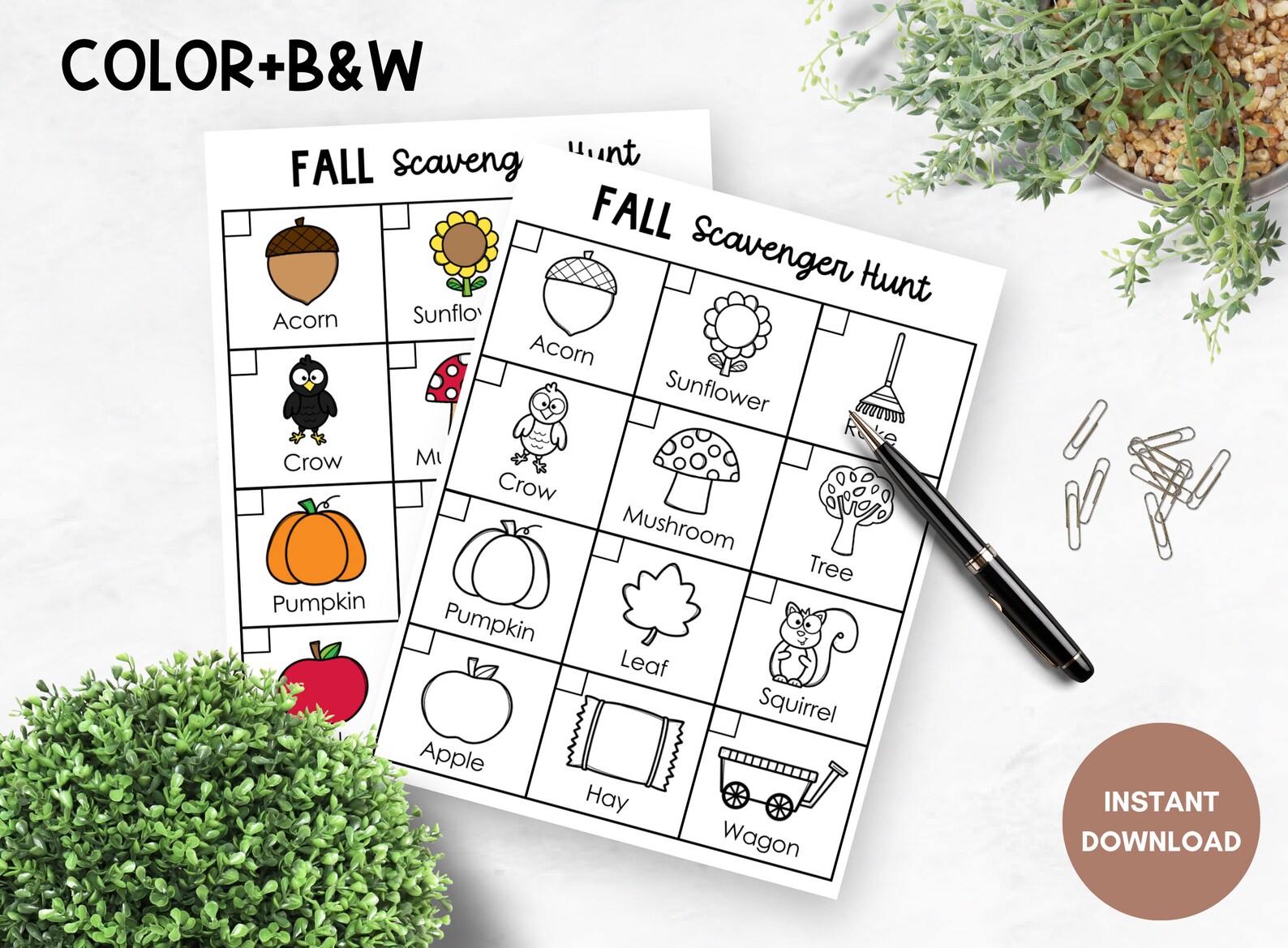 Fall Scavenger Hunt, Printable Outdoor Treasure Hunt for Kids, Autumn ...