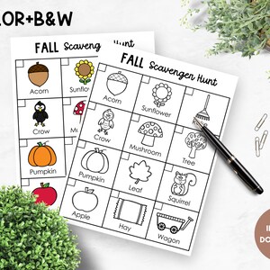 Fall Scavenger Hunt, Printable Outdoor Treasure Hunt for Kids, Autumn ...