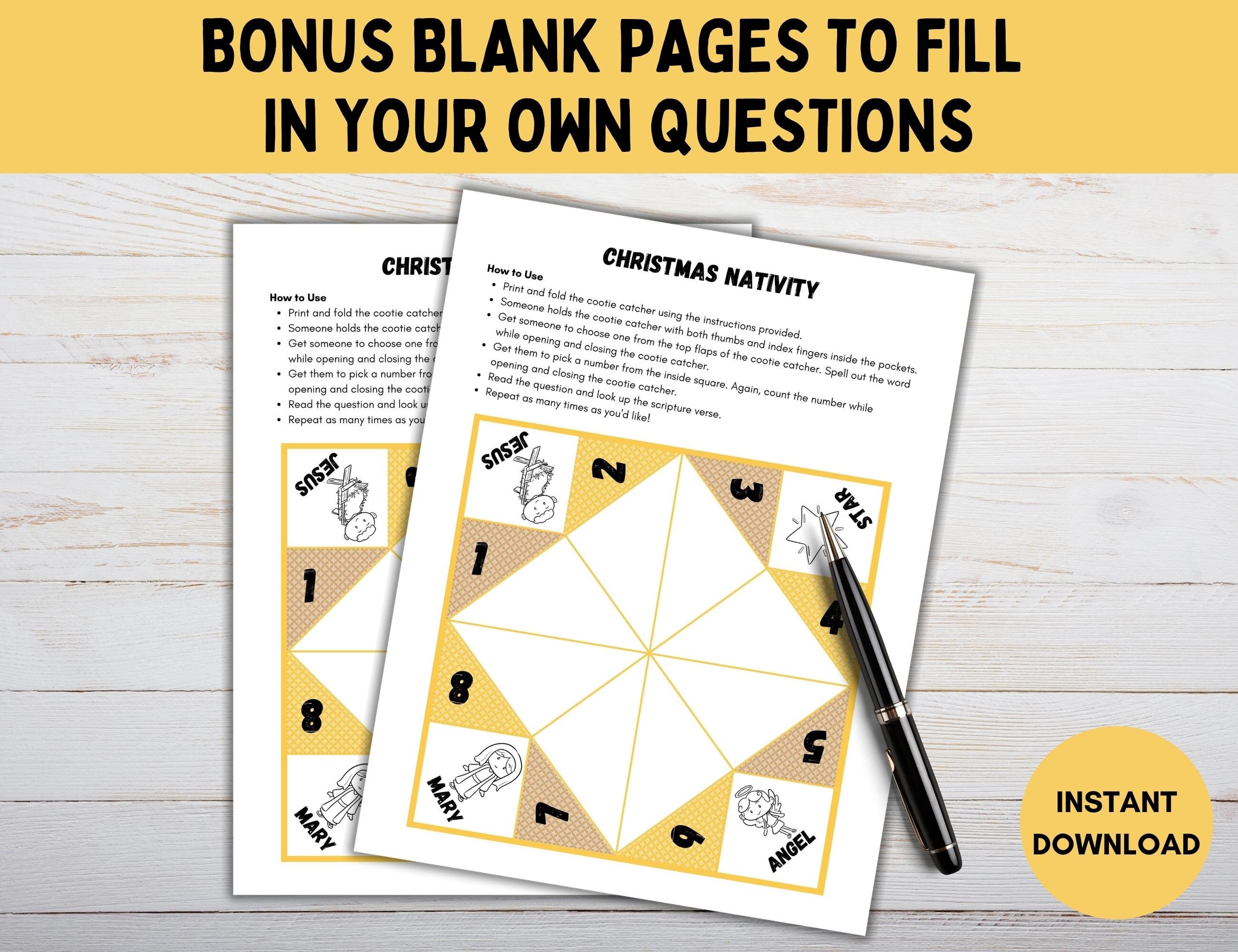 Christmas Nativity Bible Story Activity, Sunday School Craft, Birth of ...