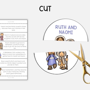The Story of Ruth and Naomi, Folding Surprise Bible Craft Printable ...