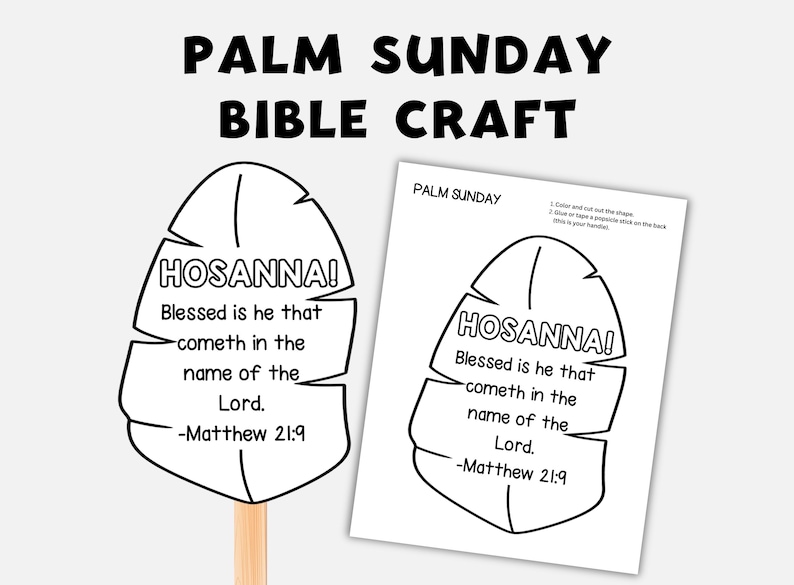 Palm Sunday, Printable Hosanna Bible Craft, Easy Holy Week Craft ...