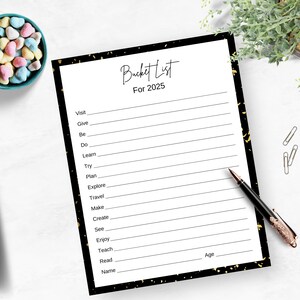 2025 Bucket List Printable, New Year's Eve Idea, Fun Family Activity ...