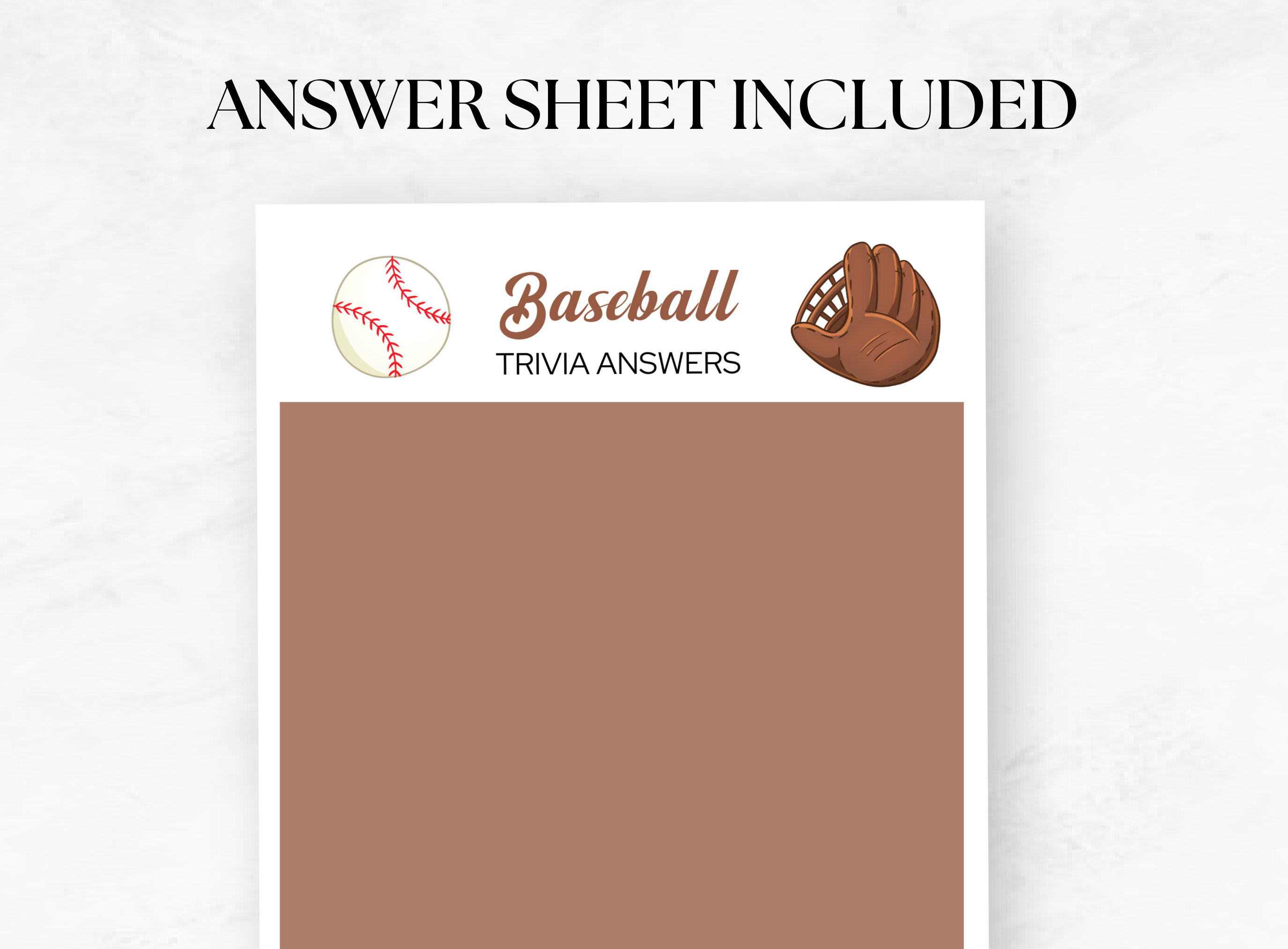 Baseball Trivia, Fun Printable Baseball Game, Sports Theme Birthday ...
