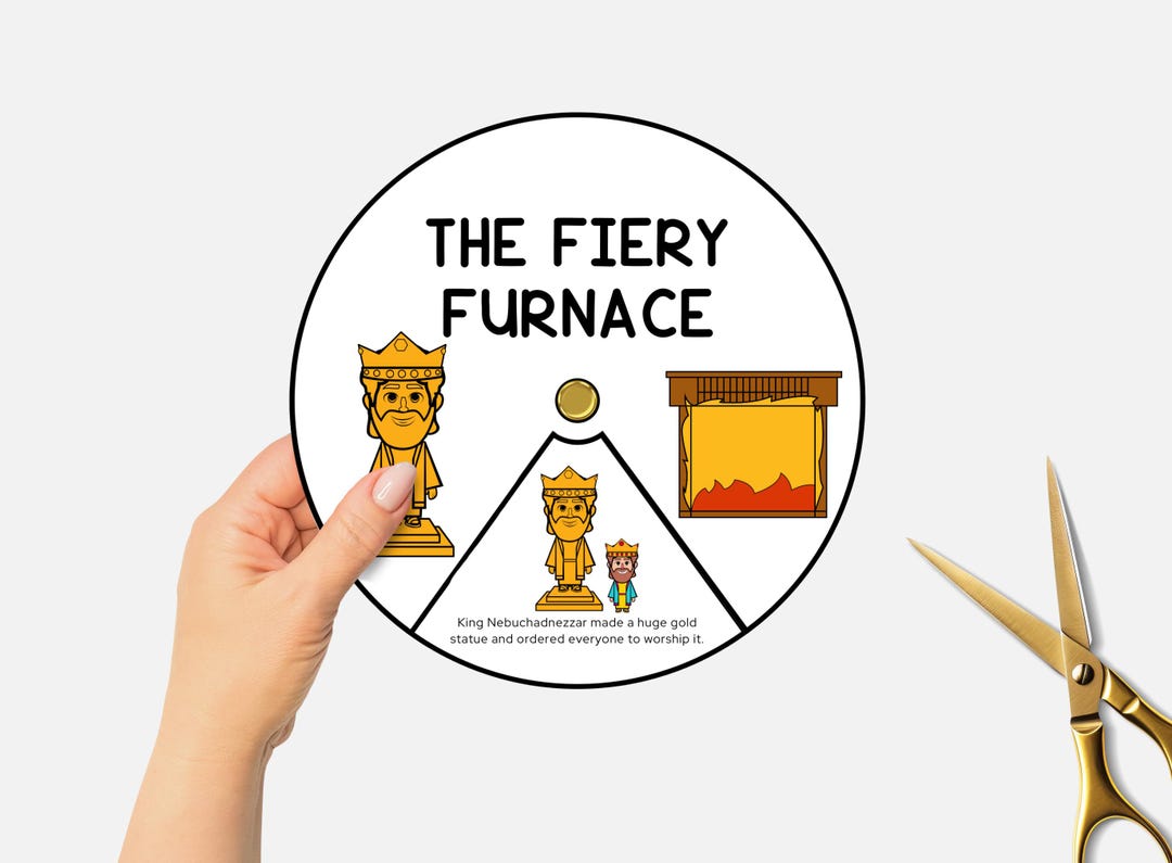 Fiery Furnace, Printable Bible Coloring Wheel, Sunday School Craft ...