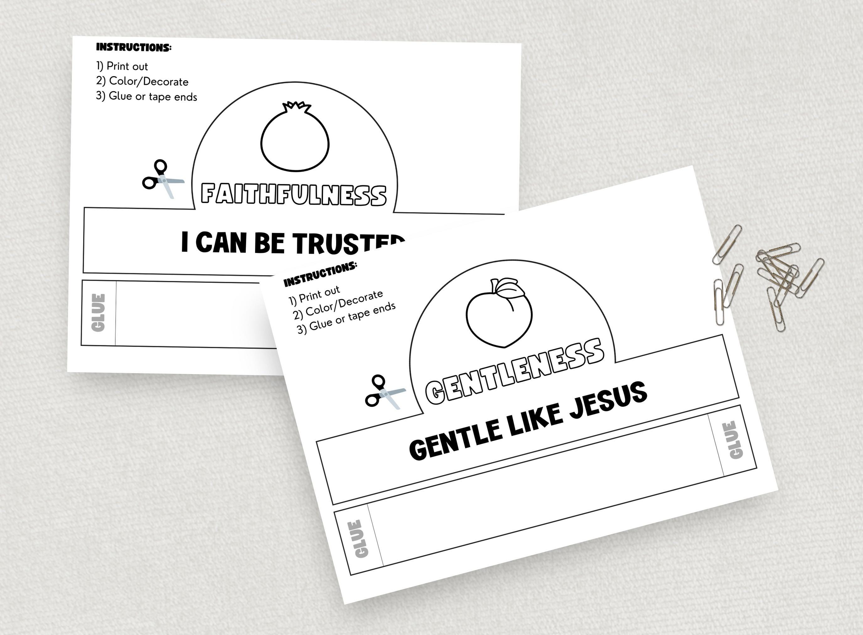 Fruit of the Spirit Craft, Printable Bible Faith Crown, Galatians Holy ...