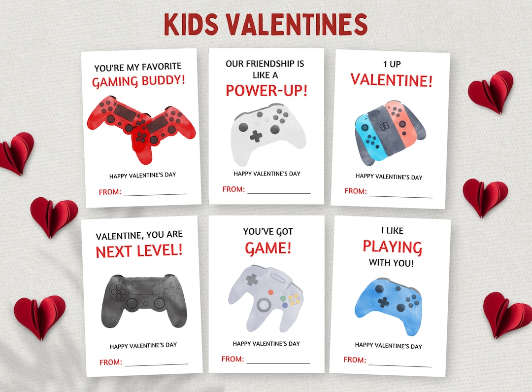 Gaming Valentines Printable, Video Game Valentines, Fun Gamer Valentine ...