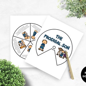 Parables of Jesus, 9 Bible Story Spinning Wheel Bundle, Printable Bible ...